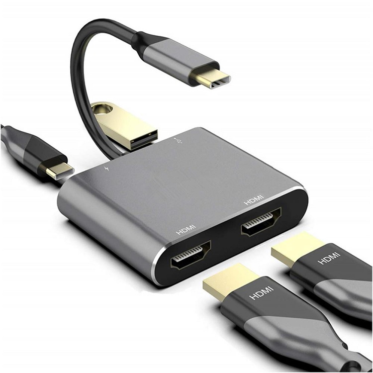 מתאם USB TYPE C ל 2 מסכי HDMI